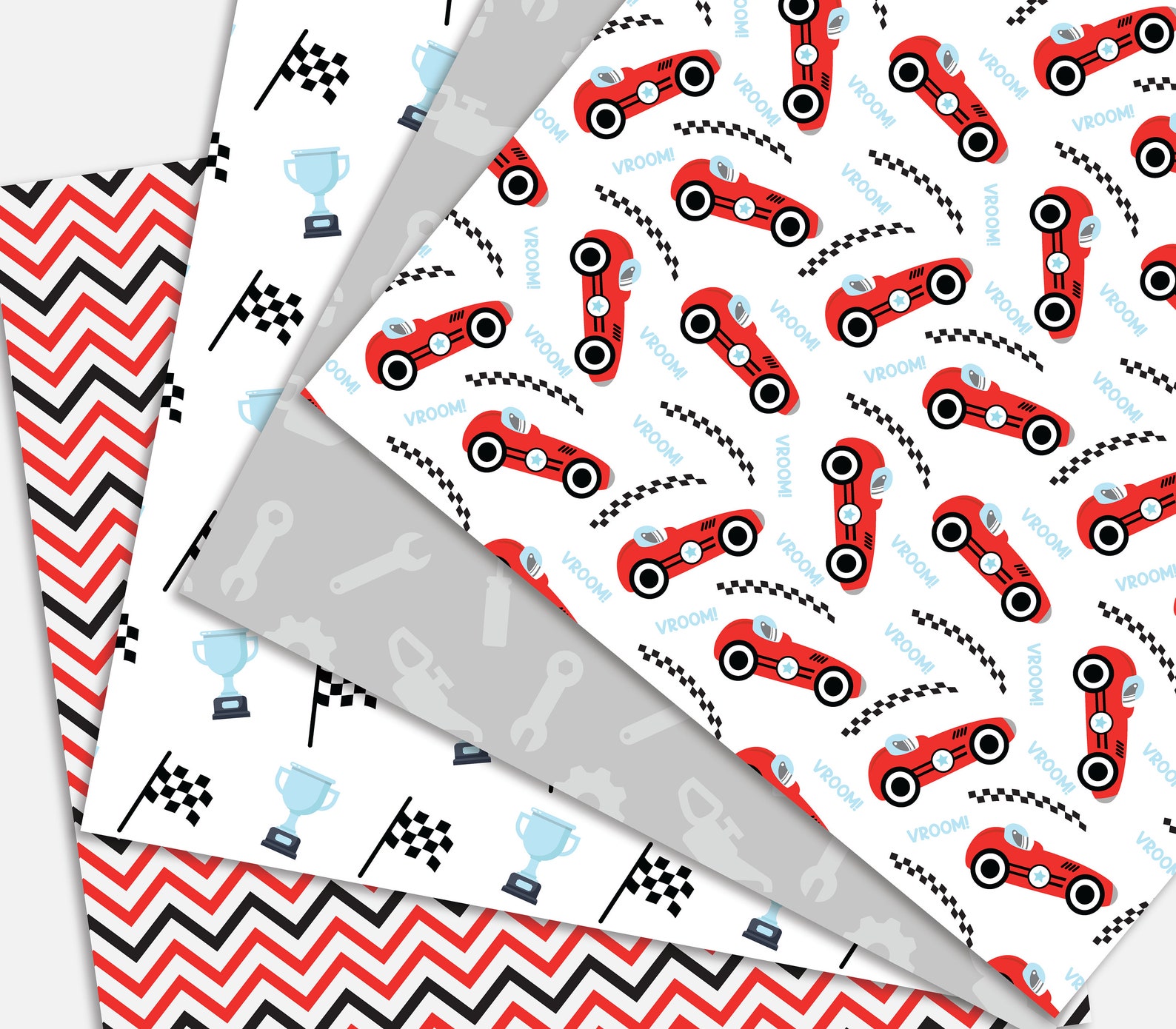Race Car Seamless Digital Paper Vintage Car Background Pattern Formula ...