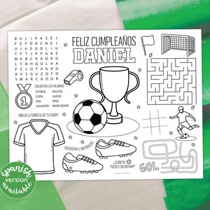 Soccer Coloring Placemat DIGITAL | Soccer Ball Party Activity | Kids ...