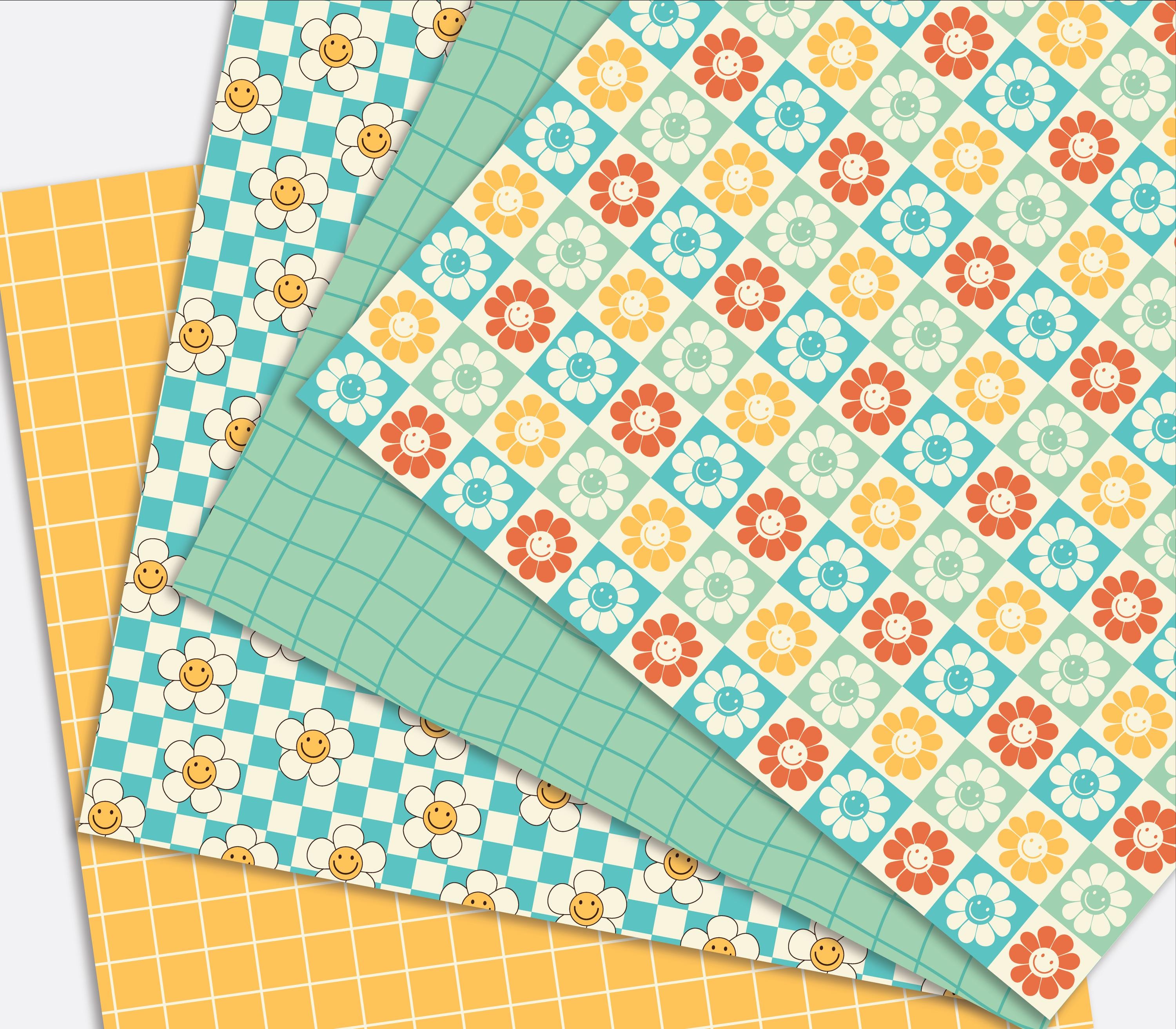 Groovy Seamless Digital Paper | Retro Vintage Background Pattern ...