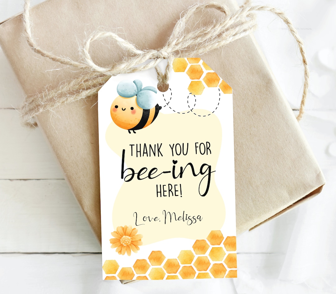 Honey Bee Birthday Thank You Tag DIGITAL | Baby Shower Favor Tag | Bee ...