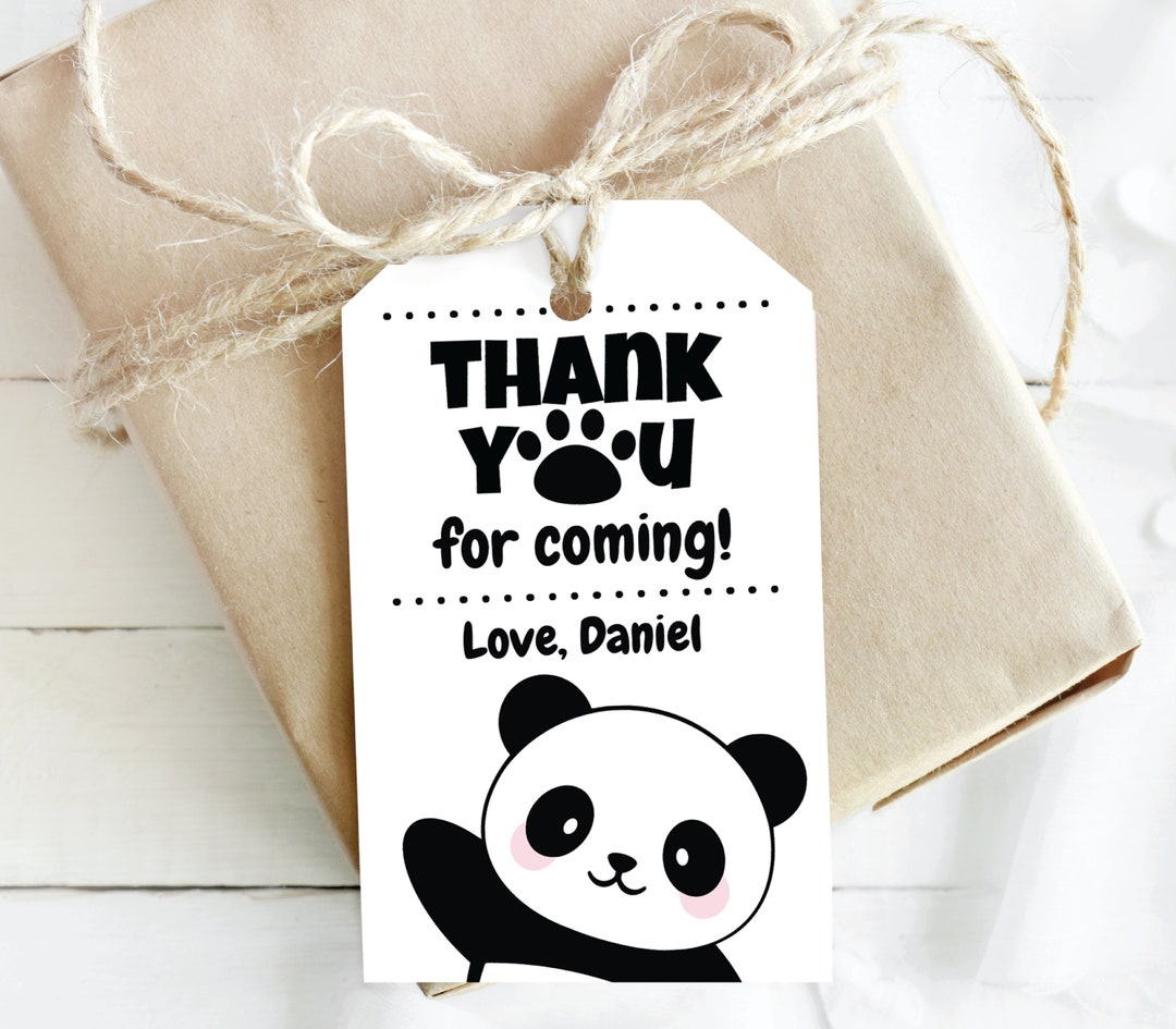 Panda Birthday Thank You Tag DIGITAL | Panda Party Favor Tag ...