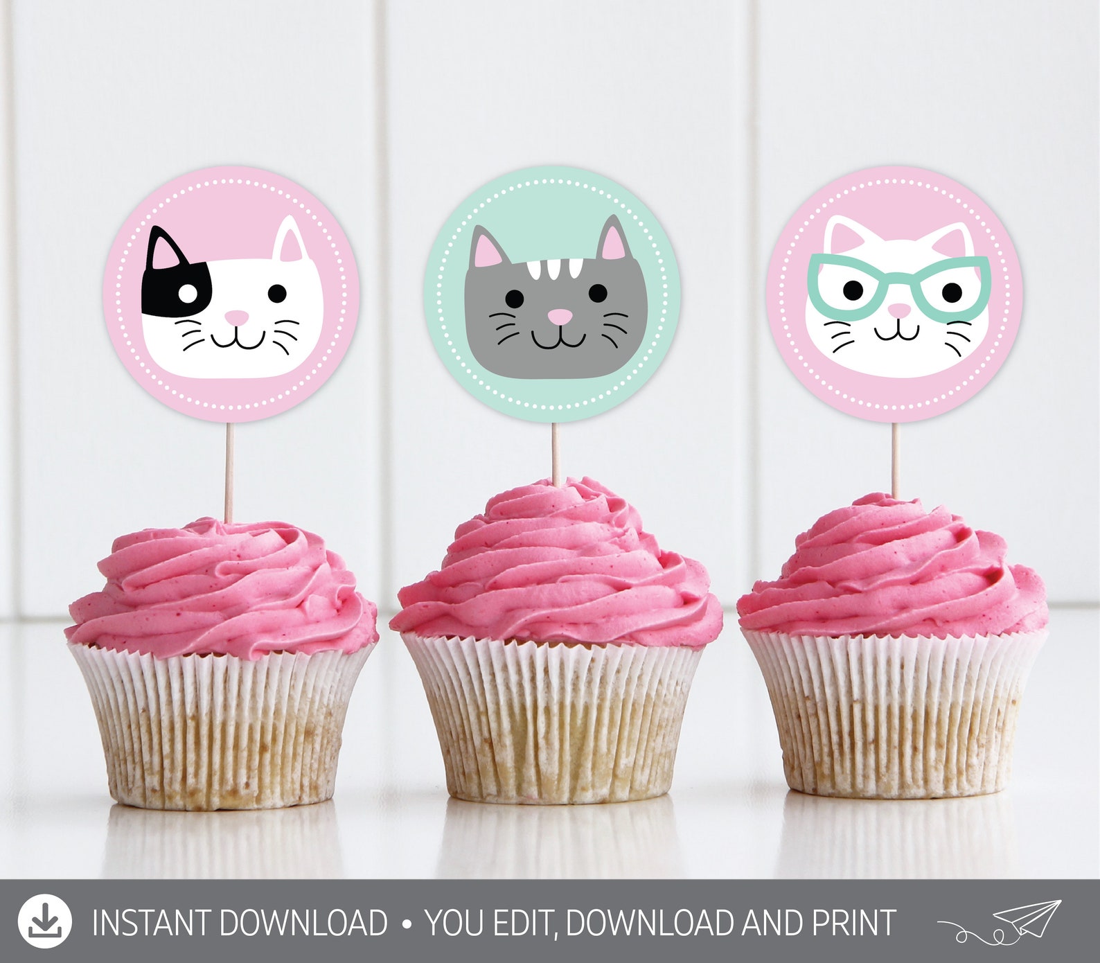 Kitten Birthday Party Kit DIGITAL Cat Party Bundle Set | Etsy