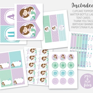 Mermaid Birthday Party Kit DIGITAL | Cute Mermaid Party Bundle Set ...