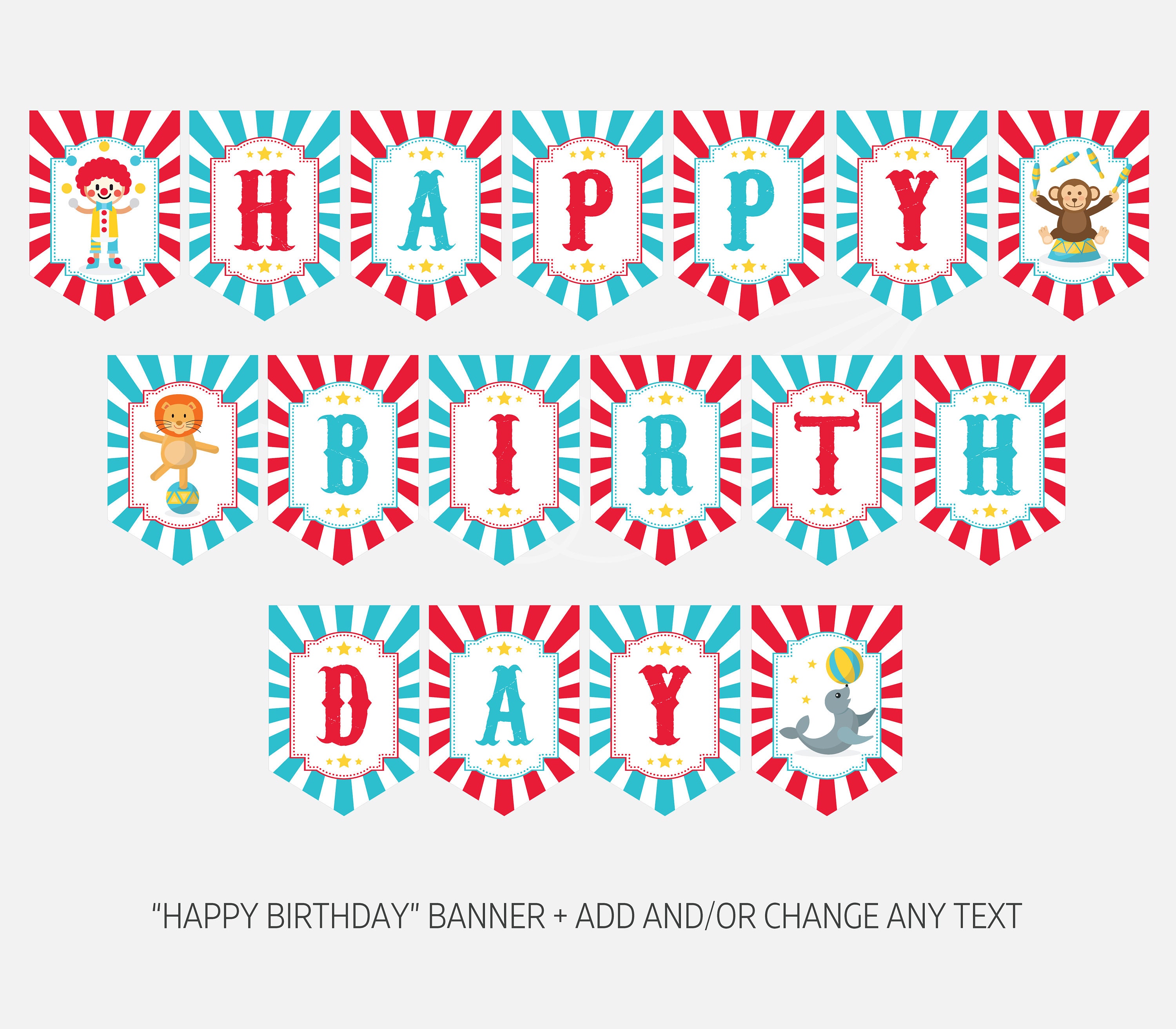 Circus Birthday Party Kit DIGITAL | Carnival Party Bundle Set ...