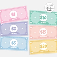 Play Money Printable, Pretend Play, Mom Bucks, Learning Money ...