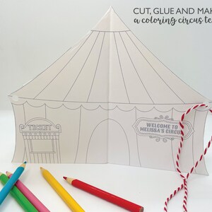 Circus Tent Coloring Pages DIGITAL | Carnival Personalized Coloring ...