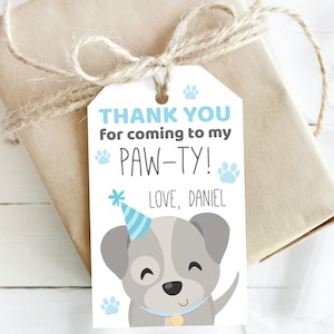 Puppy Birthday Thank You Tag DIGITAL | Dog Party Favor Tag | Woof ...