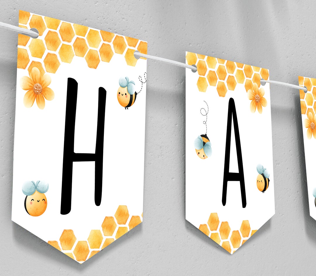 Honey Bee Happy Birthday Banner DIGITAL | What Will Baby Bee Banner ...