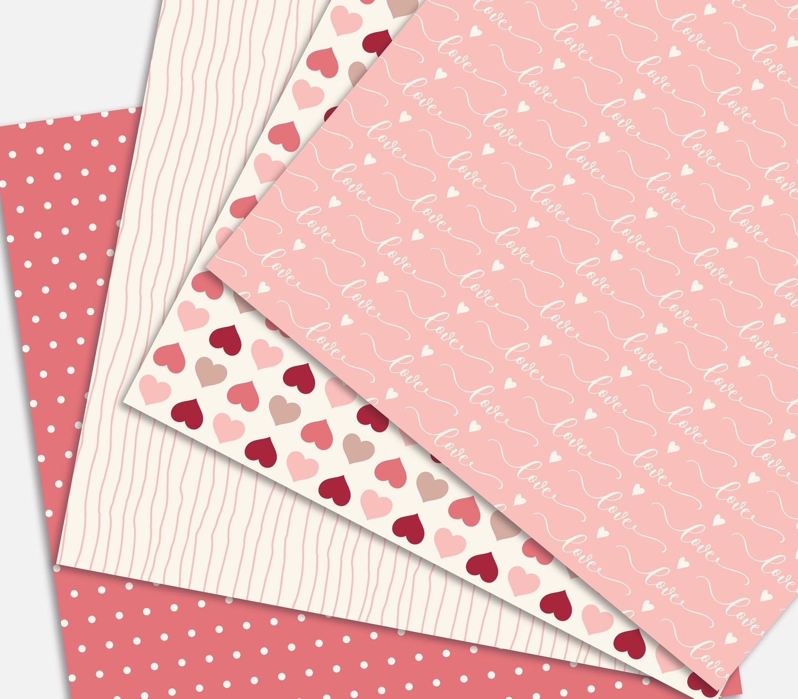 Valentine Seamless Digital Paper | Love Heart Background Pattern ...