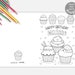 Cupcake Birthday Coloring Card DIGITAL Colouring Greeting - Etsy