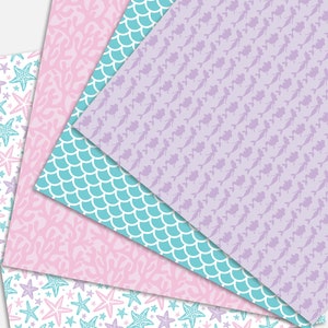 Mermaid Seamless Digital Paper | Underwater Background Pattern ...