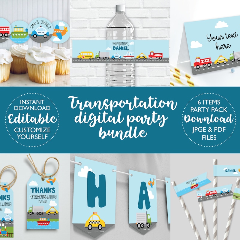 Transportation Birthday Party - Etsy