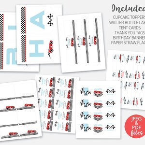 Race Car Birthday Party Kit DIGITAL | Vintage Car Party Bundle Set ...