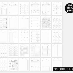 Book Reading Journal Bundle | Minimalist Planner Set | Digital Reading ...