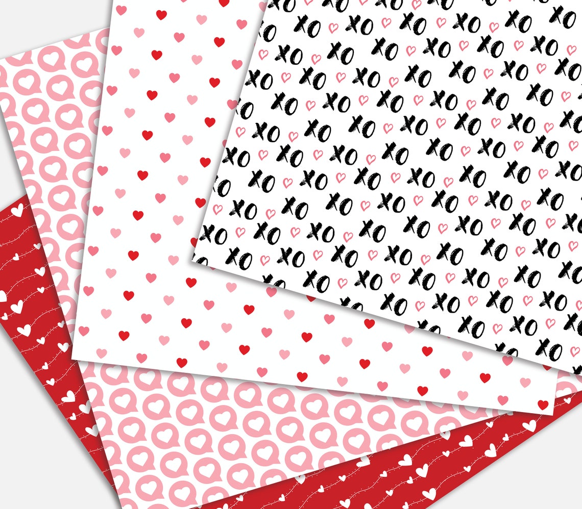 Valentine Seamless Digital Paper | Love Heart Background Pattern ...