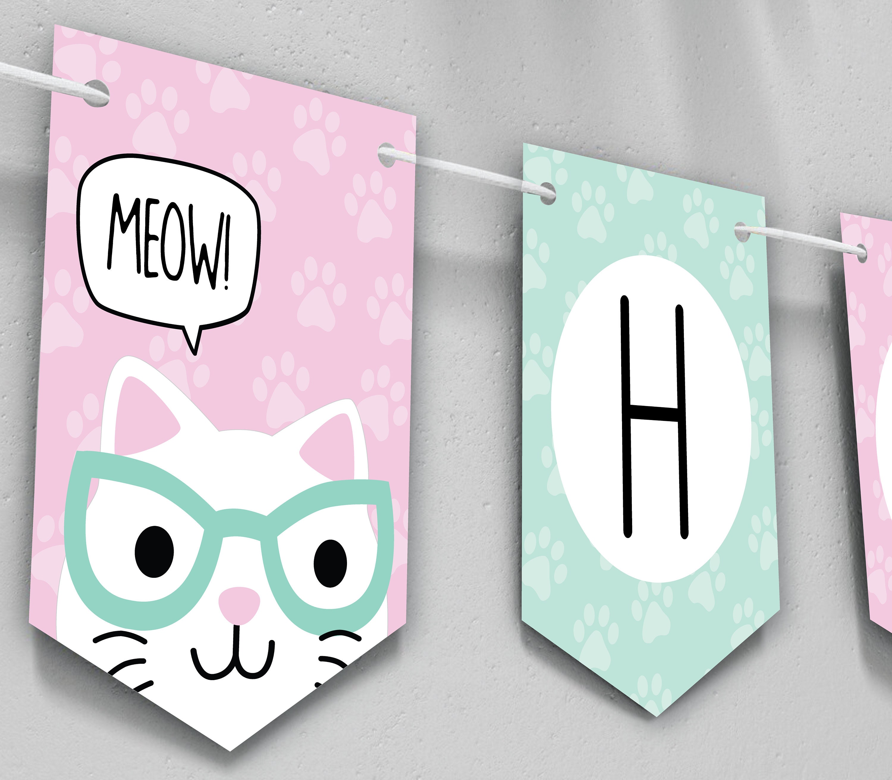 Kitten Birthday Party Kit DIGITAL | Cat Party Bundle Set | Personalized ...