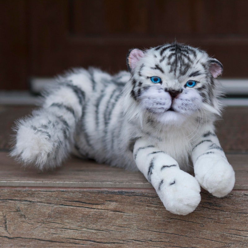Realistic White Tiger - Etsy