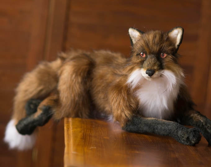 In Stock Realistic Stuffed Red Fox Plush Portrait, Lifelike Fox Plush ...