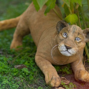 Realistic Stuffed Lioness Plush Replica, Lifelike Lion Plush, Stuff ...