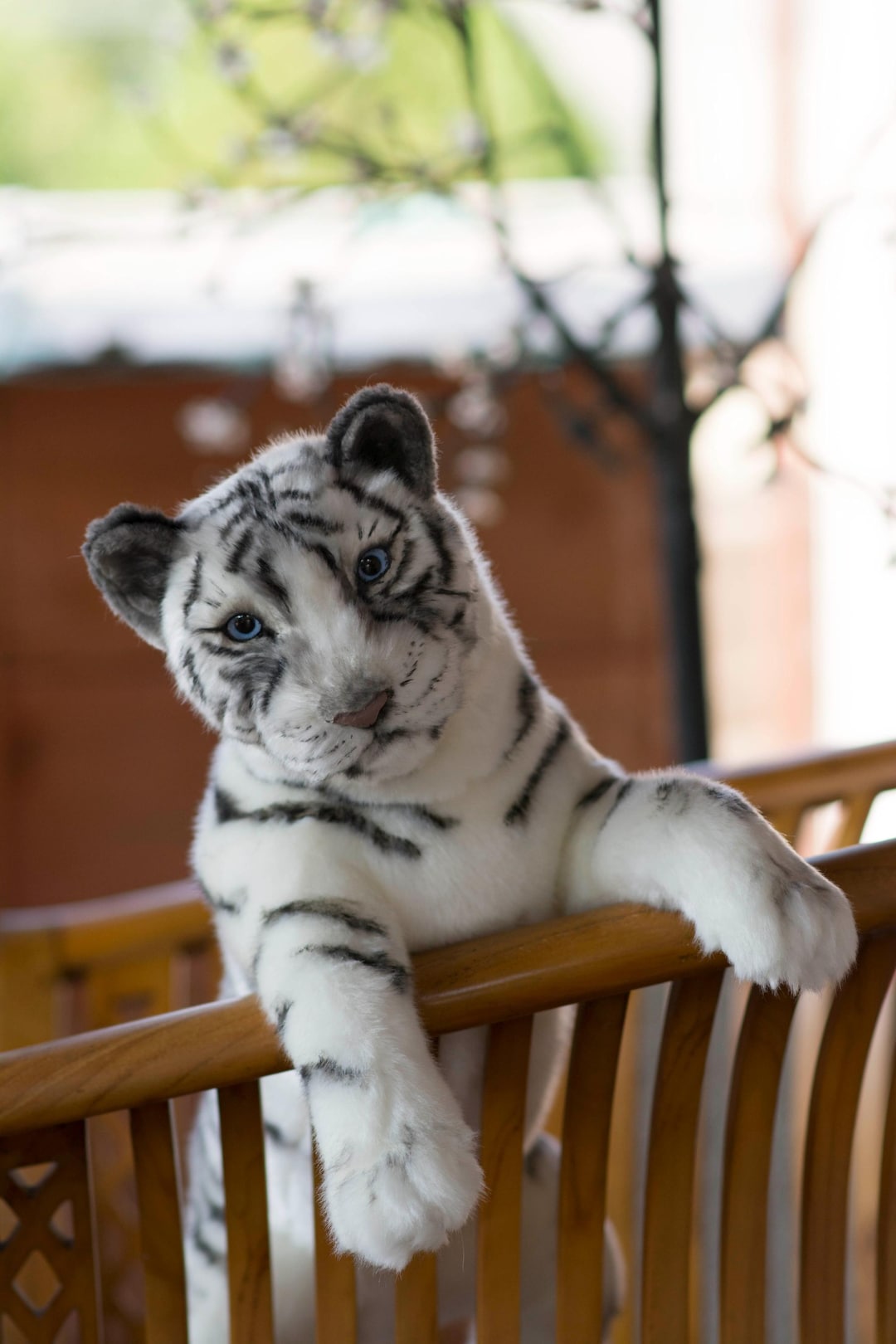 In Stock Realistic White Tiger Plush Replica, Lifelike White Tiger Cub ...
