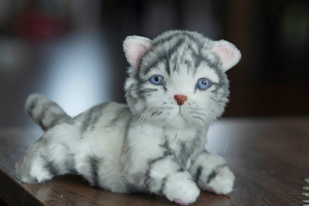 On Stock. Realistic Cute Tiger Cub, White Tiger Plush, Baby Tiger Toy ...