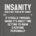 Insane Family Shirt Insanity Does Not Run in My Family, It Strolls ...