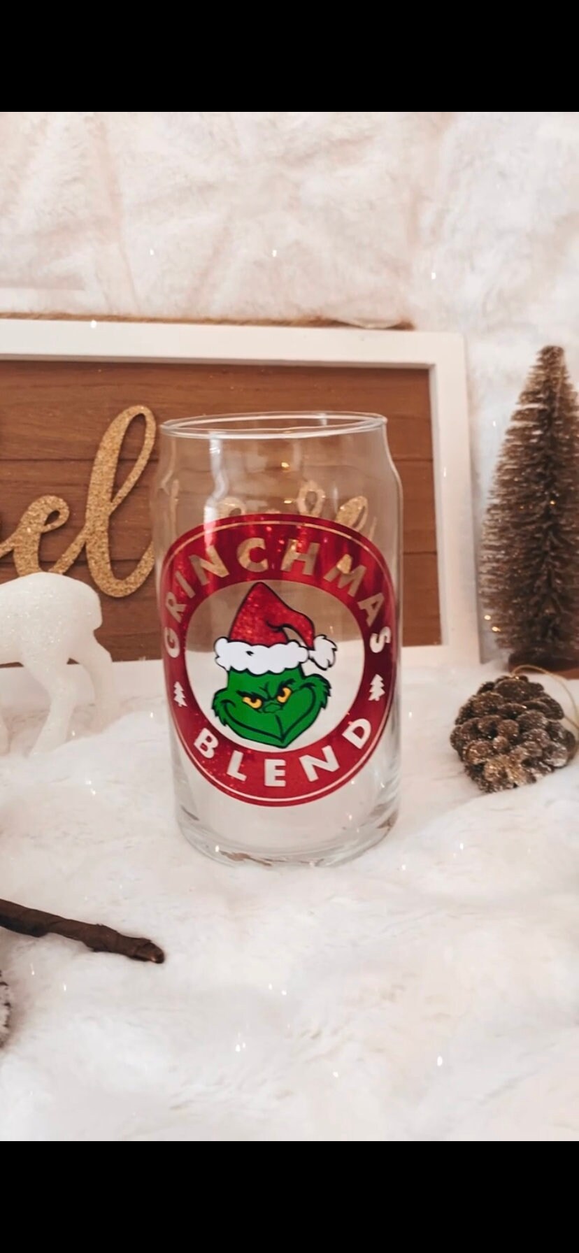 Grinch Beer Can Glass, Christmas Cup, Christmas Coffee Cup, Christmas ...