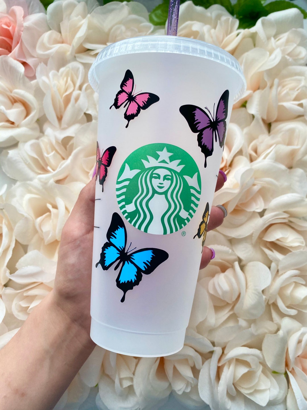 Butterfly Cup Butterfly Starbucks Cup Custom Butterfly Cup - Etsy Singapore