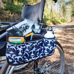 Bag for Wheelchair With Zipper and Cup Holder, Wheelchair Side Bag ...