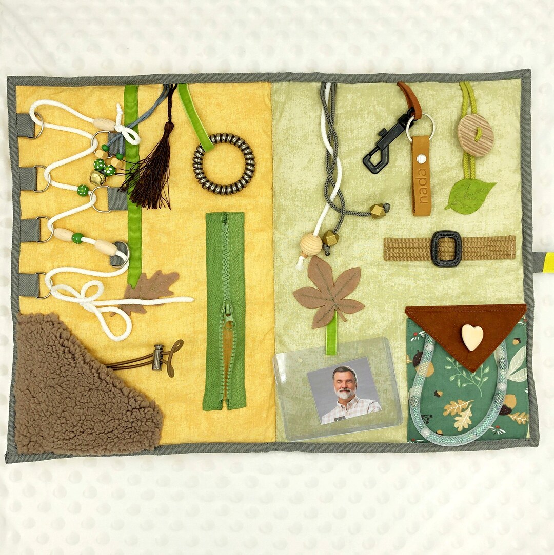 Dementia Fidget Blanket, Alzheimer Sensory Book, Fiddle Activity Toy ...