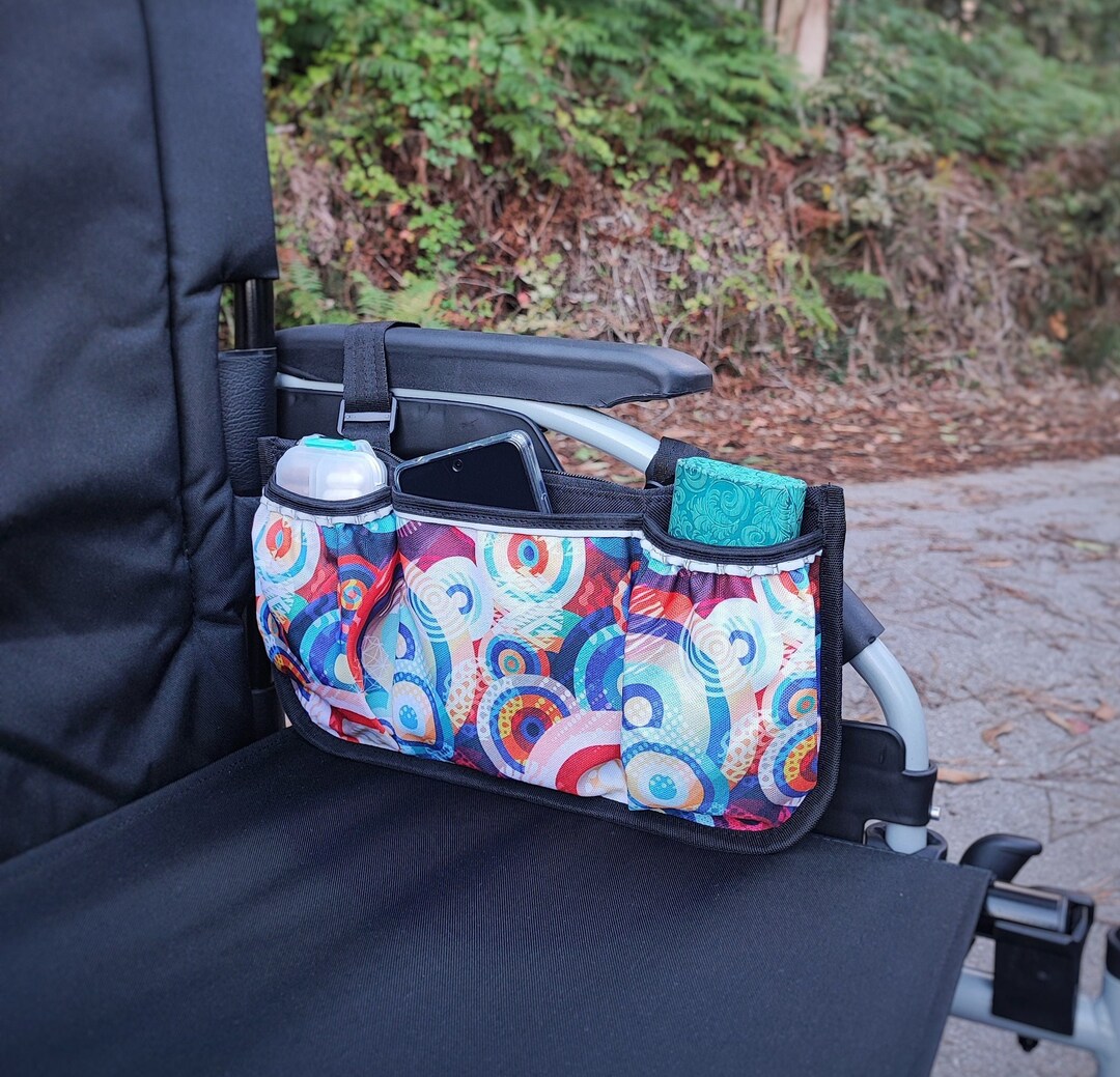 Wheelchair Organizer With Cup Holder, Wheelchair Arm Rest Bag ...