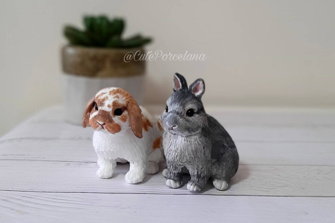 CUSTOM Ceramic Rabbit Bunny Decor Custom Rabbit Portraits - Etsy