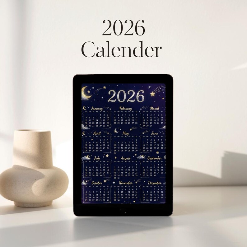 Twinkle Twinkle Themed Calendar Printables,2026 Calender - Etsy