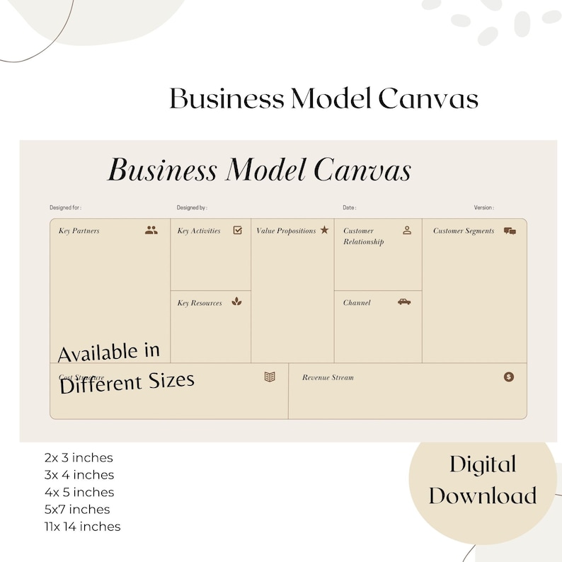 Business Model Canvas Template | Printable Startup Planning Tool ...