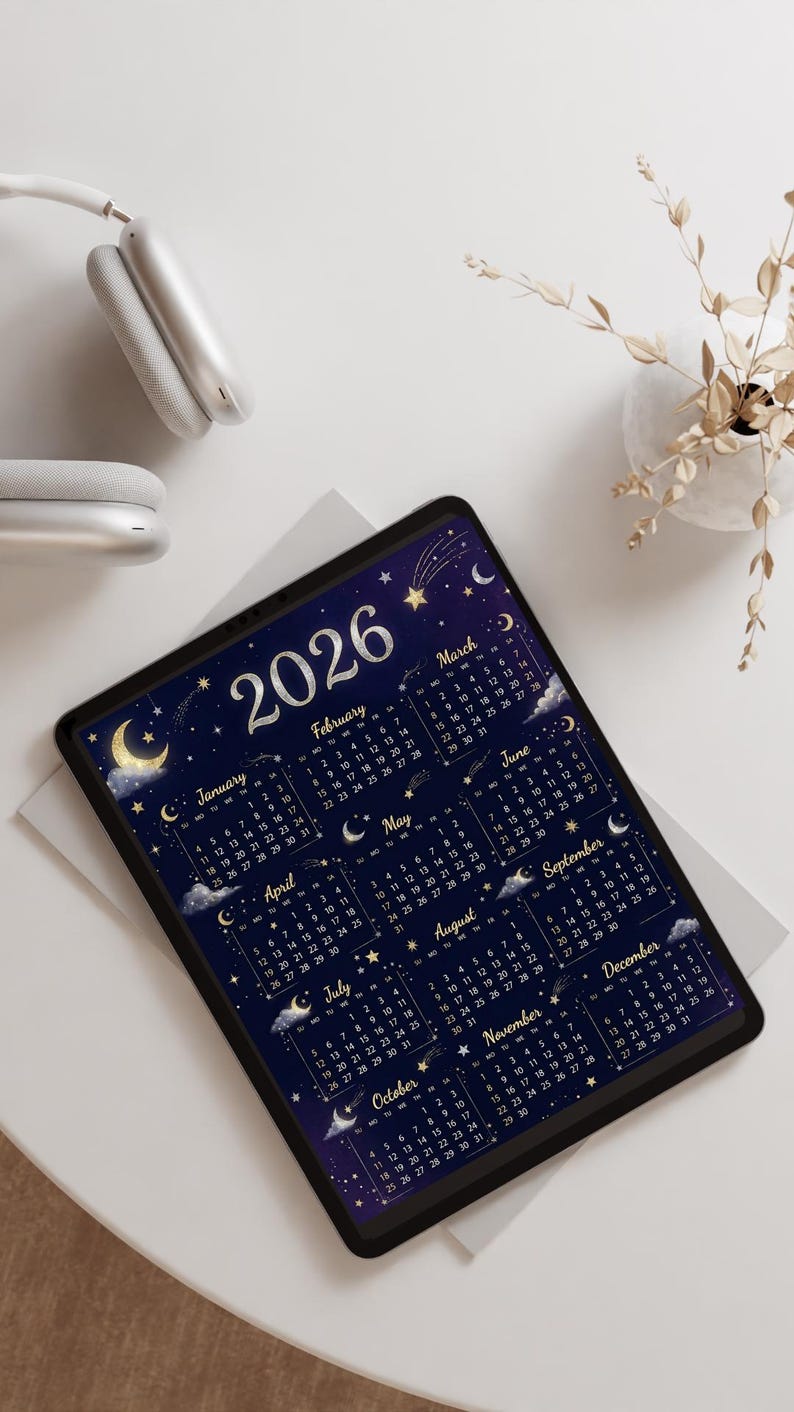 Twinkle Twinkle Themed Calendar Printables,2026 Calender - Etsy