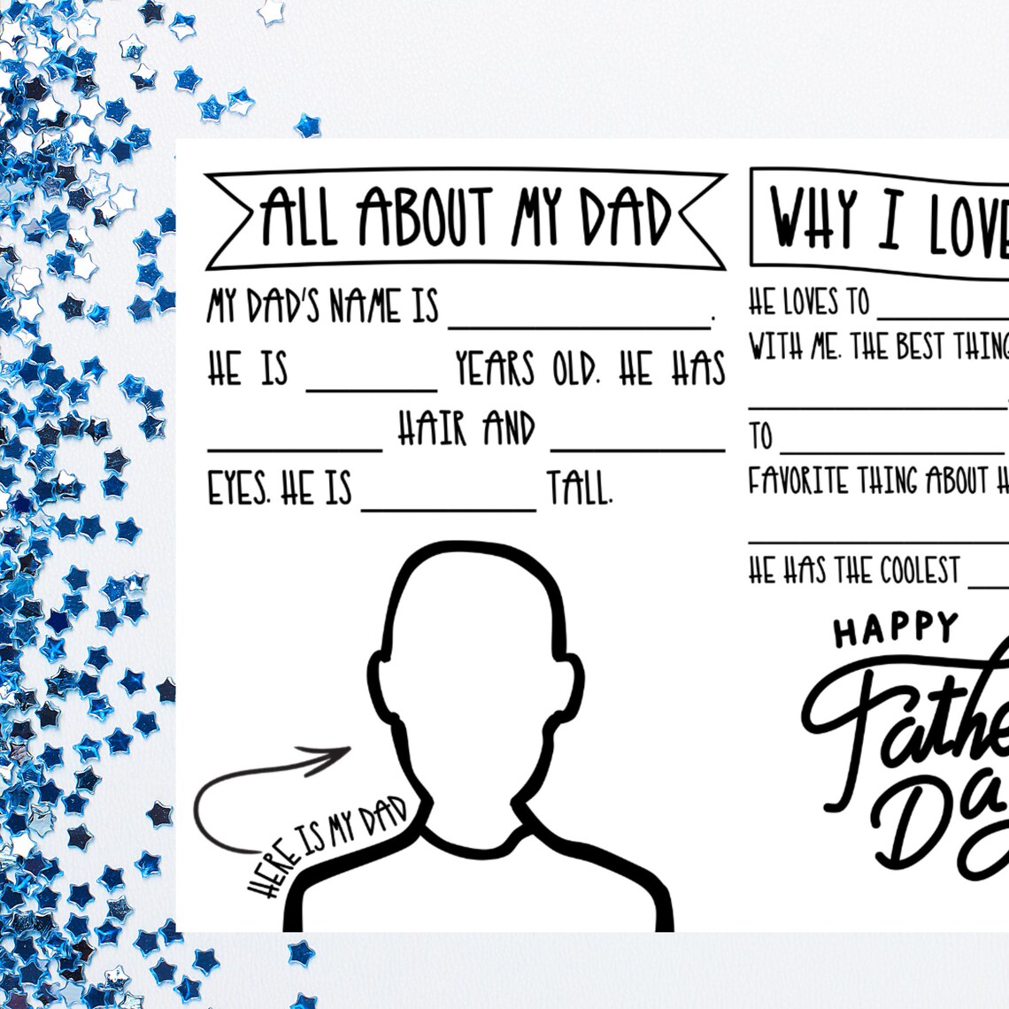 Personalized Father's Day Printable A Message to Dad Fathers Day Gift ...