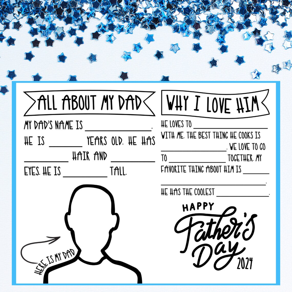 Personalized Father's Day Printable A Message to Dad Fathers Day Gift ...