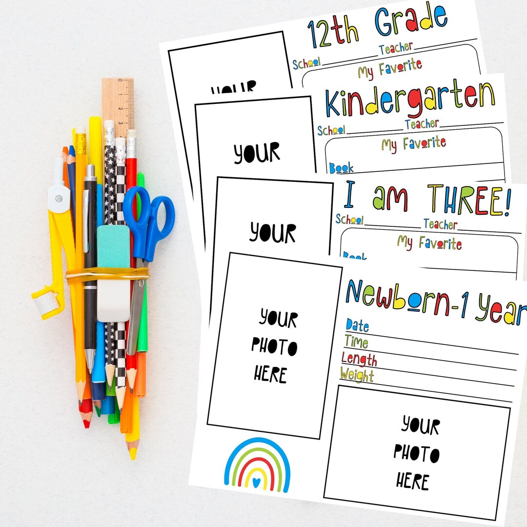 School Memory Box Printable | Primary Colors | Baby Memory Box | Kids ...