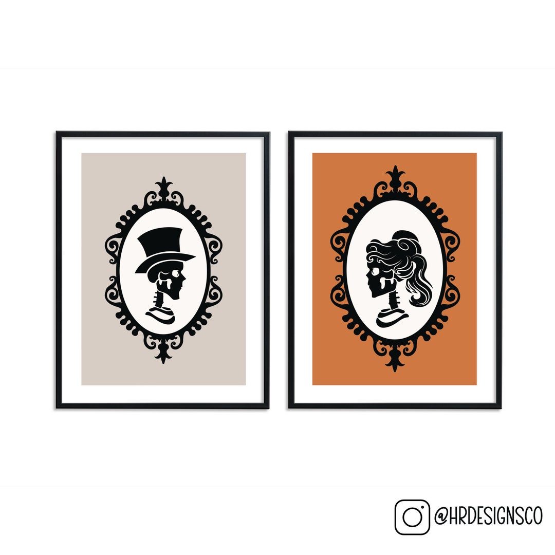 Skeleton Couple Rust Printable Halloween Wall Art Gallery - Elevate ...
