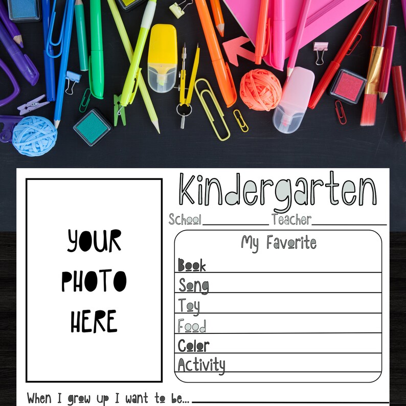 School Memory Box Printable NB - 12th Grade | Black & Grey Colors ...