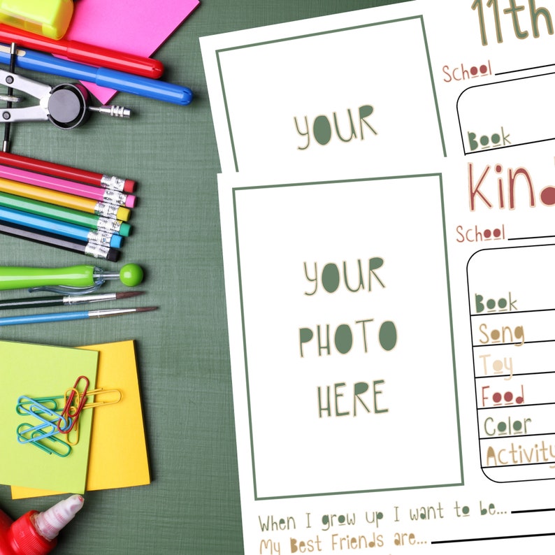 School Memory Box Printable NB - 12th Grade | Adventure Colored | Baby ...