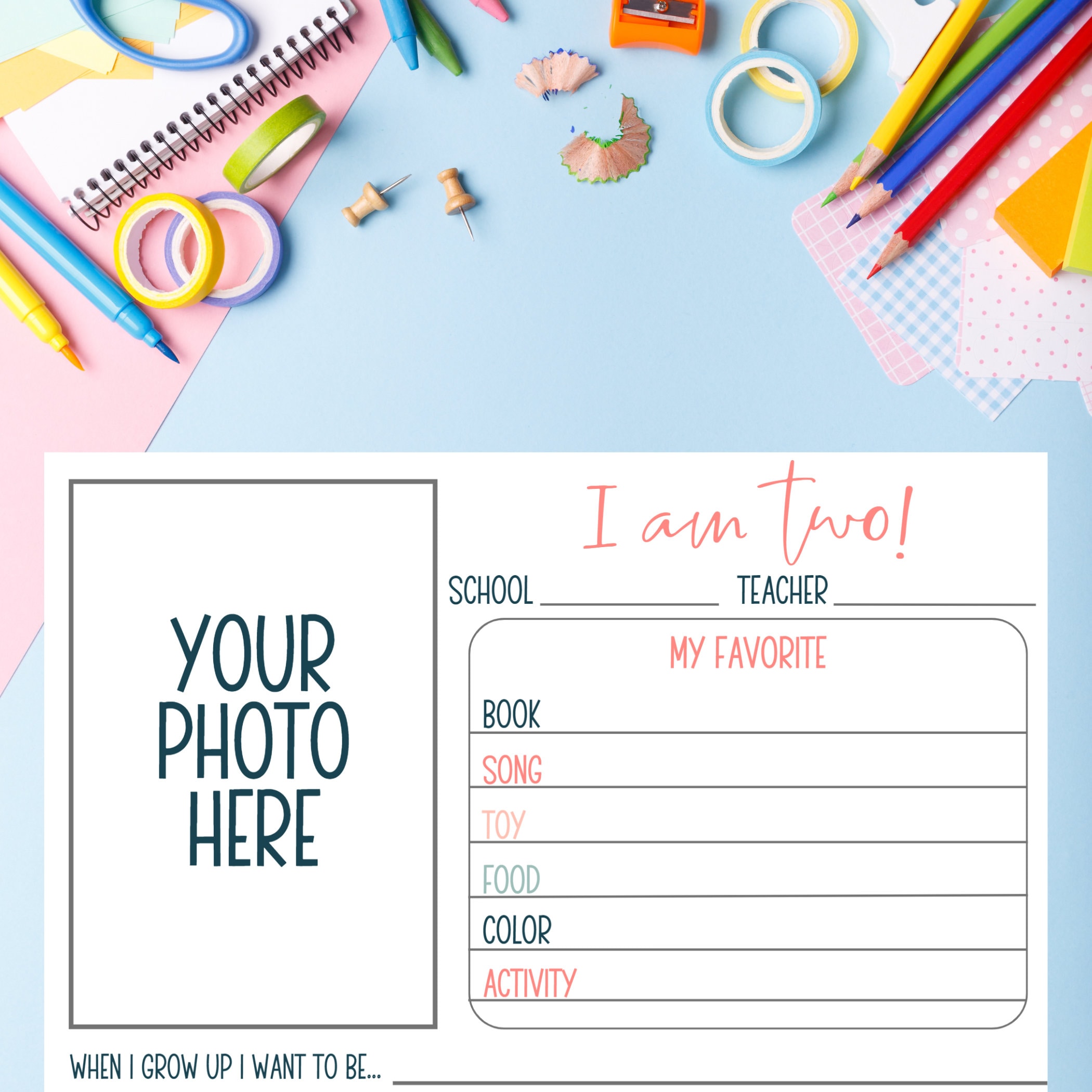 School Memory Box Printable NB 12th Grade Boho Colors Baby Memory Box ...