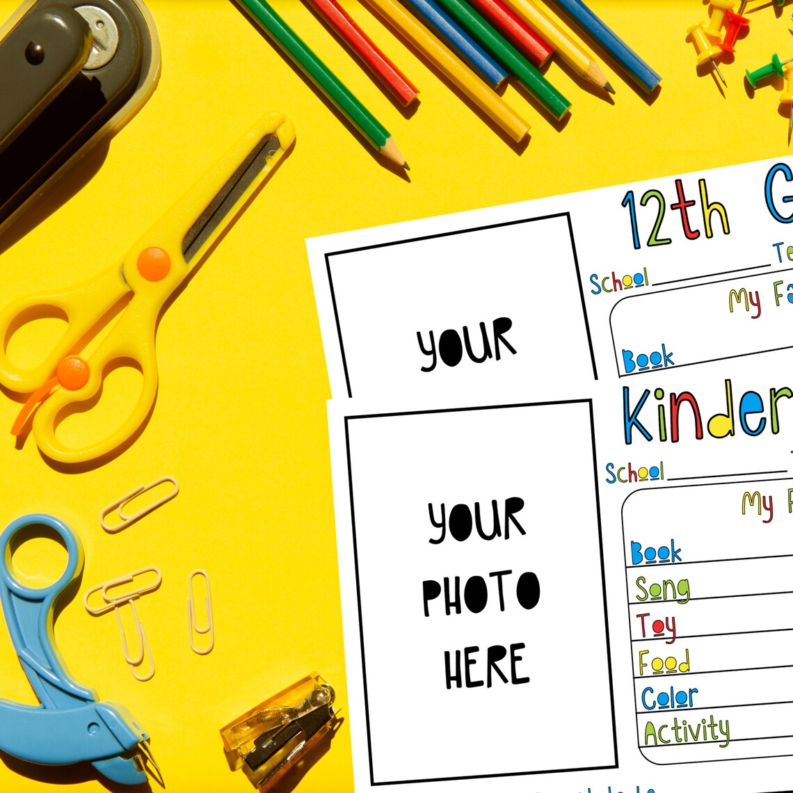 School Memory Box Printable | Primary Colors | Baby Memory Box | Kids ...