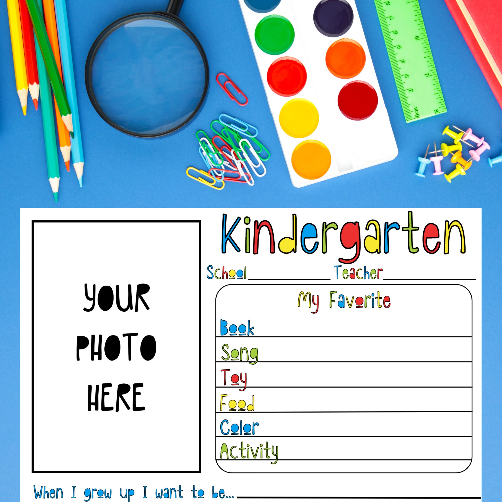 School Memory Box Printable | Primary Colors | Baby Memory Box | Kids ...