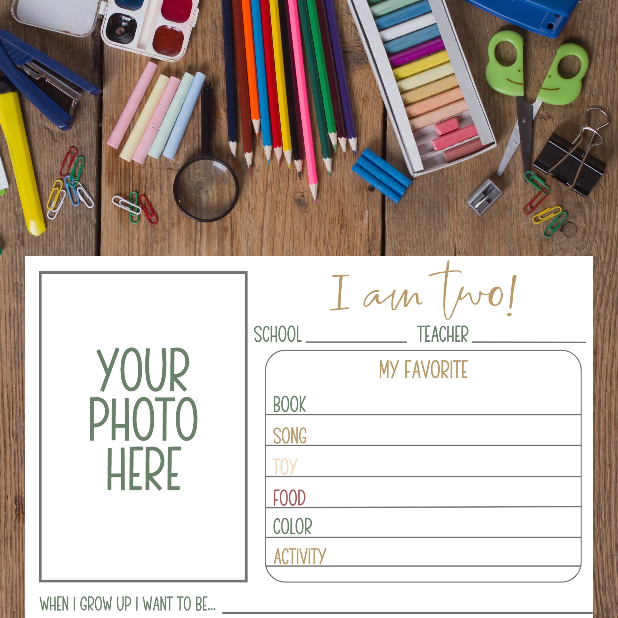 School Memory Box Printable NB - 12th Grade | Boho Earthy Colors | Baby ...