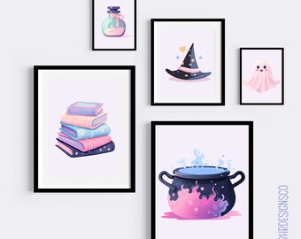 Cute Spooky Vintage Printable Halloween Wall Art Gallery Elevate Your ...