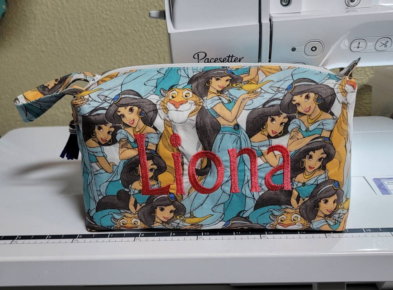 Cute Disney Princess Jasmine Zipper Box Pouch, Handmade Pouch, Makeup ...