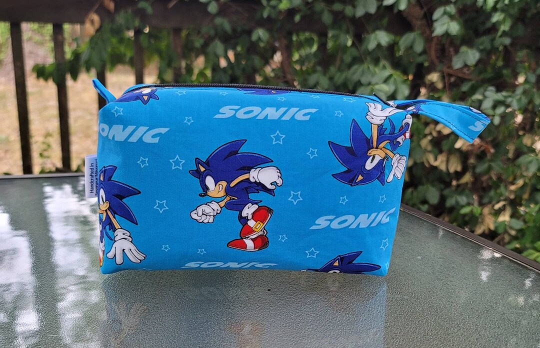Cute Sonic the Hedgehog Zipper Box Pouch Handmade Box Bag - Etsy