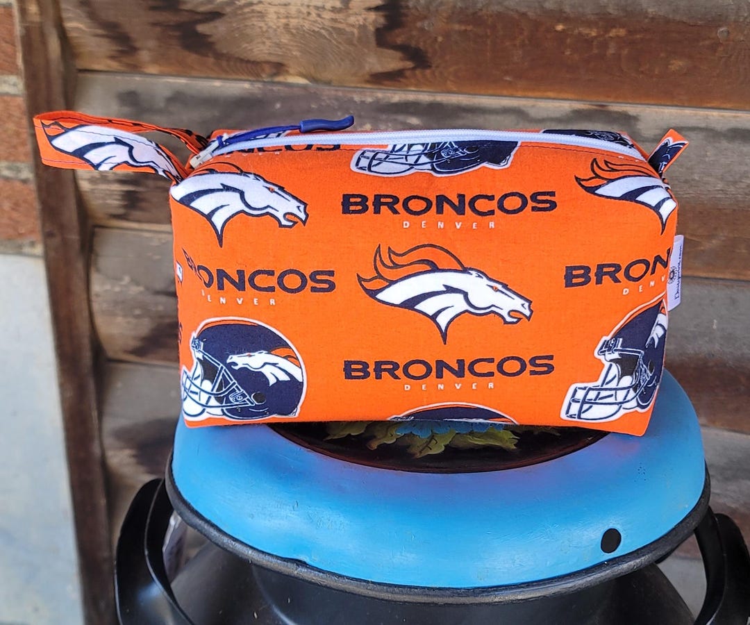 Denver Broncos Box Pouch: Handmade Cotton Travel Bag - Etsy