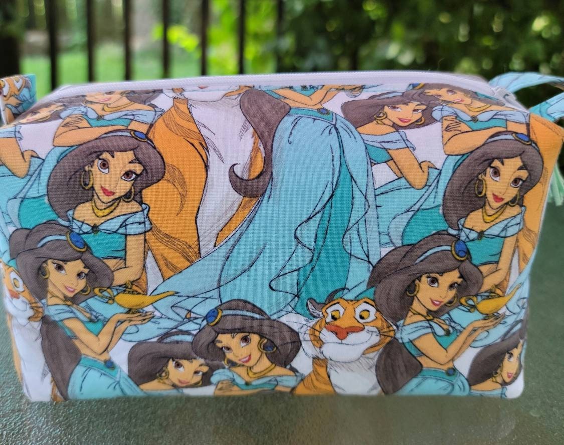 Cute Disney Princess Jasmine Zipper Box Pouch, Handmade Pouch, Makeup ...